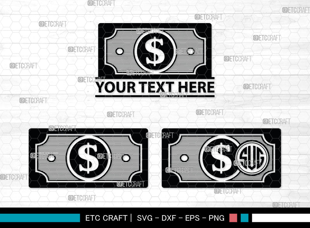 Dollar Monogram, Dollars And Money Silhouette, Money Svg, Coin Svg, Do ...