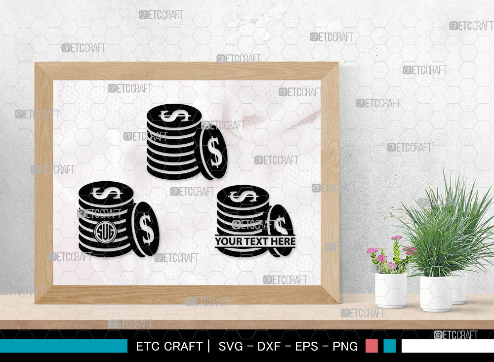 Dollar Monogram, Dollars And Money Silhouette, Money Svg, Coin Svg ...