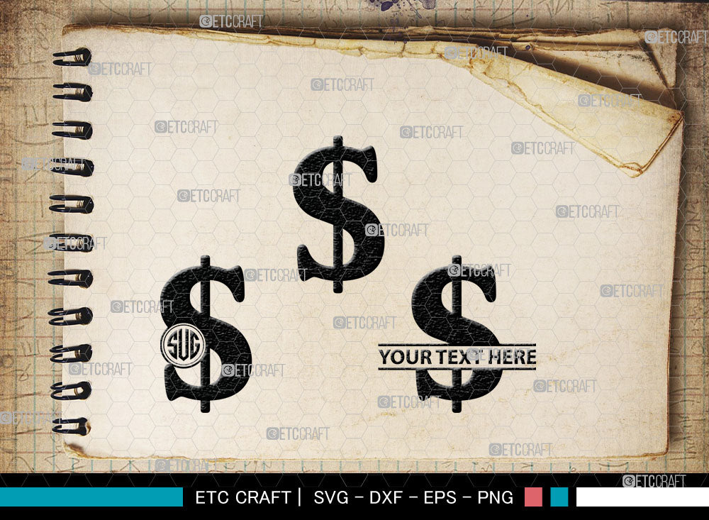 Dollar Monogram, Dollars And Money Silhouette, Money Svg, Coin Svg ...