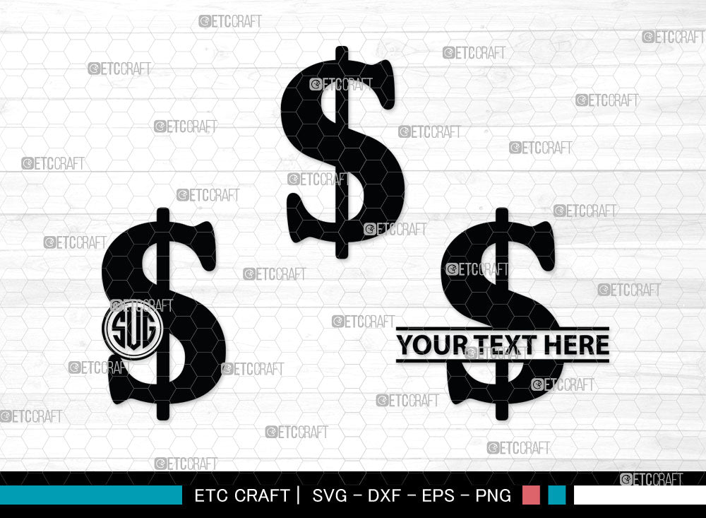 Dollar Monogram, Dollars And Money Silhouette, Money Svg, Coin Svg ...