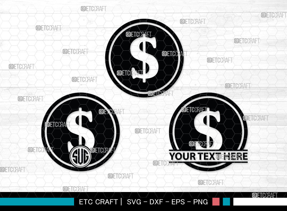 Dollar Monogram, Dollars And Money Silhouette, Money Svg, Coin Svg ...