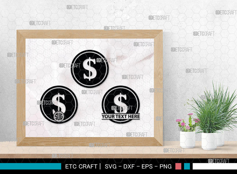 Dollar Monogram, Dollars And Money Silhouette, Money Svg, Coin Svg ...