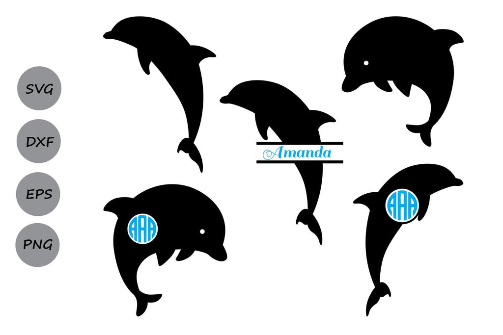 Dolphin Monogram| Sea Animals SVG Cut Files - So Fontsy