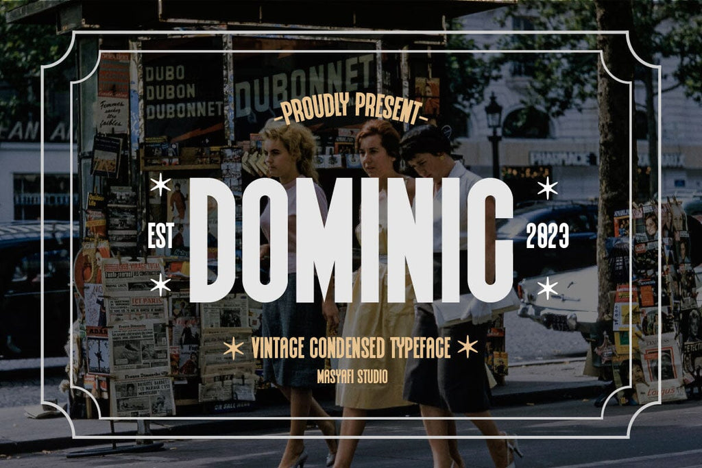 Dominic - Vintage Condensed Typeface - So Fontsy