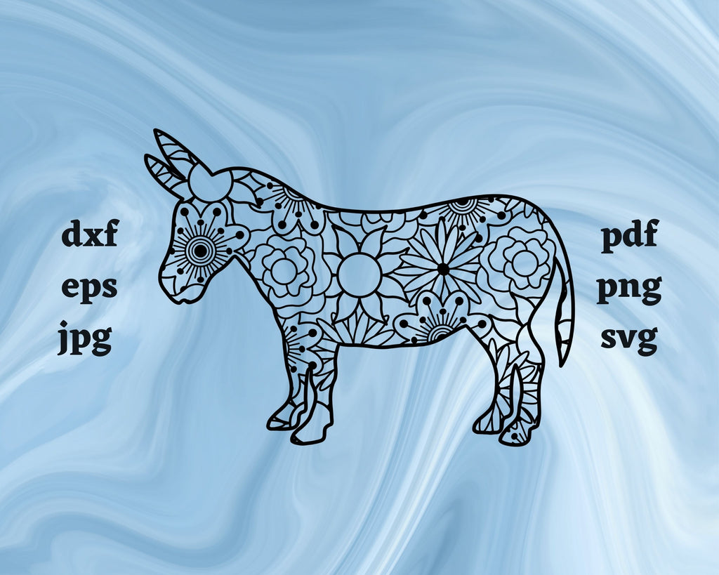 Donkey Mandala SVG Cut File - So Fontsy