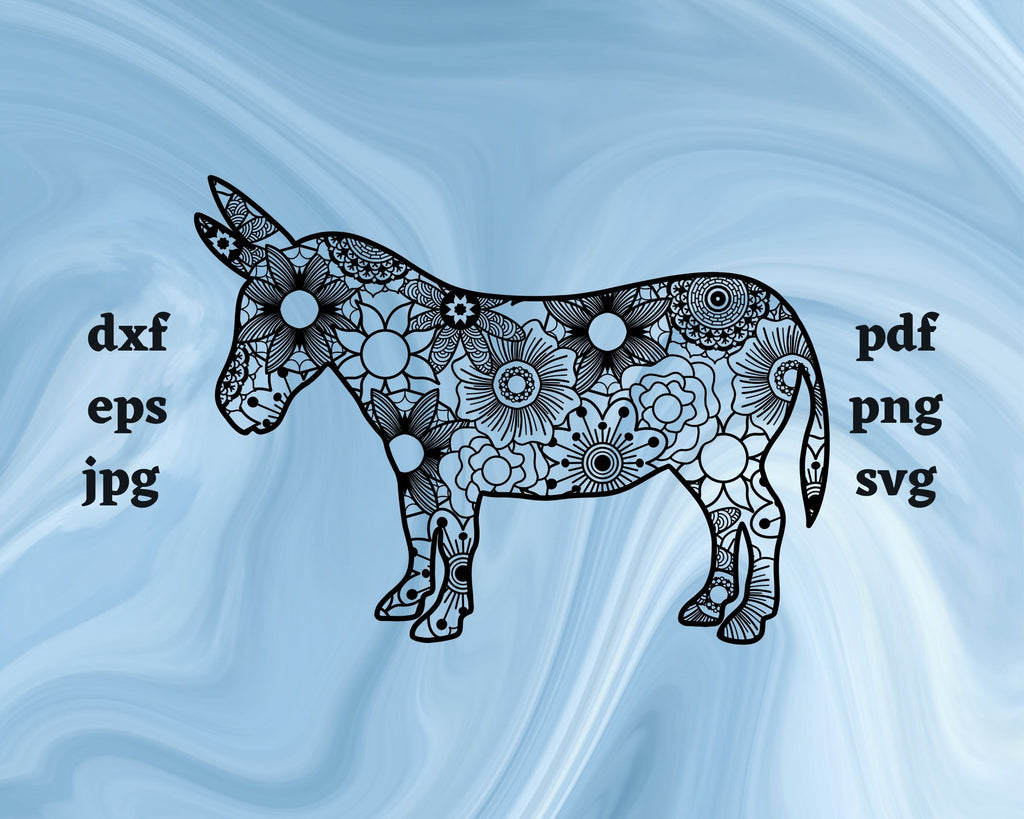 Donkey Mandala SVG Cut File - So Fontsy