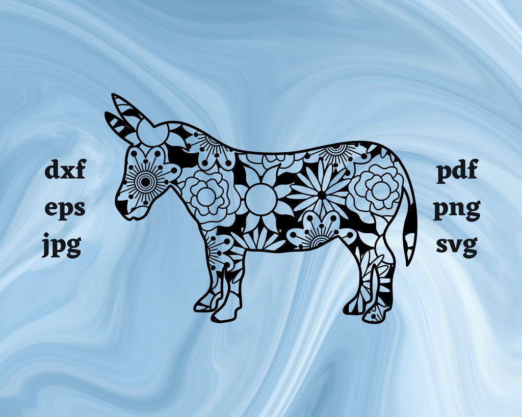 Donkey Mandala SVG Cut File - So Fontsy