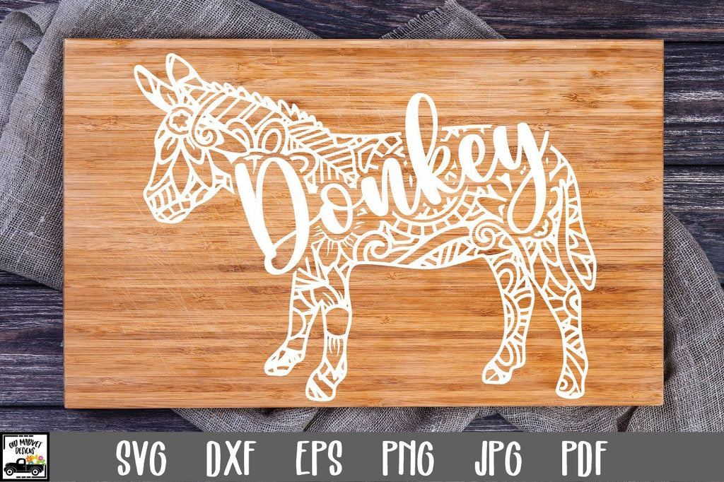 Donkey SVG File - Donkey Mandala SVG - So Fontsy