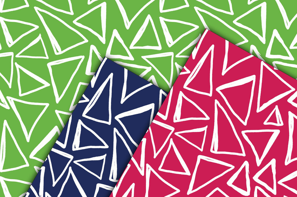 Doodle Triangles Digital Paper - So Fontsy