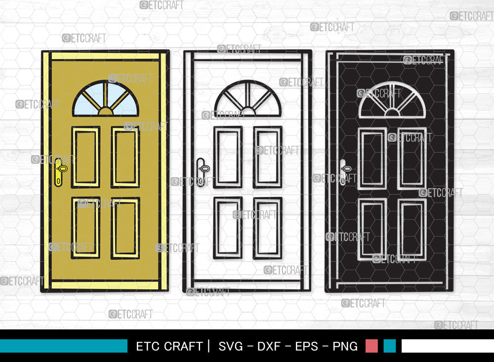 Door Clipart SVG | Open Door Svg | Door Frame Svg | Front Door Svg ...
