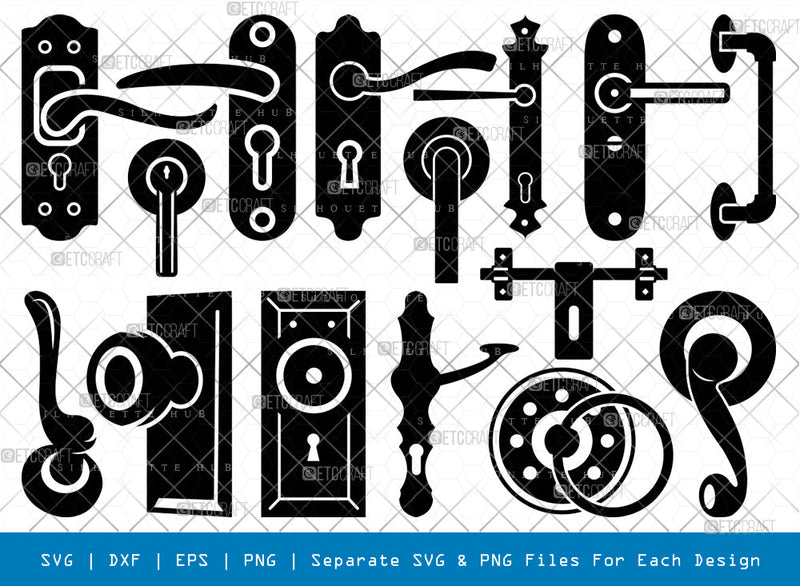 Door Handle SVG, Handle Silhouette, Knockers Svg, Door Knocker Svg ...