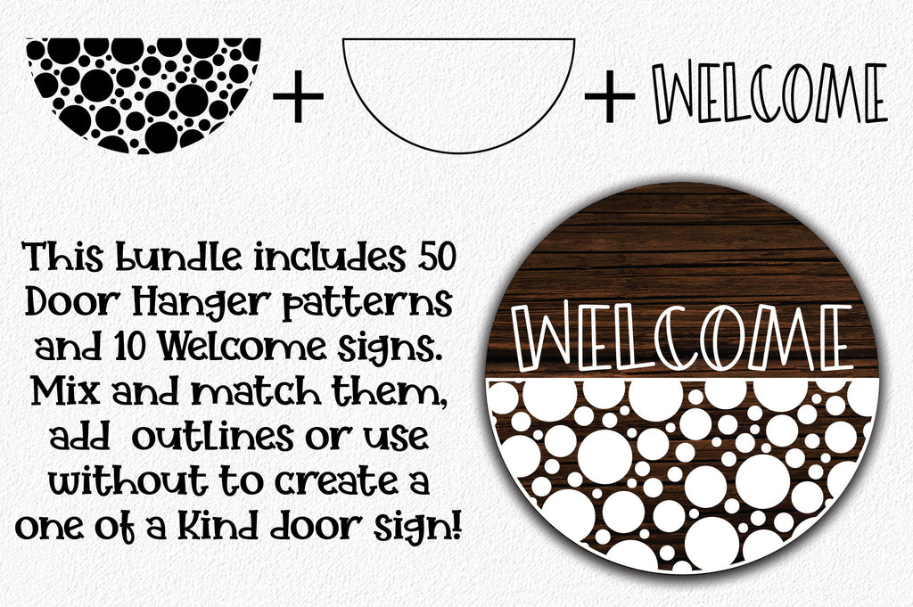 Door Hanger SVG Bundle - Round Sign Patterns - So Fontsy