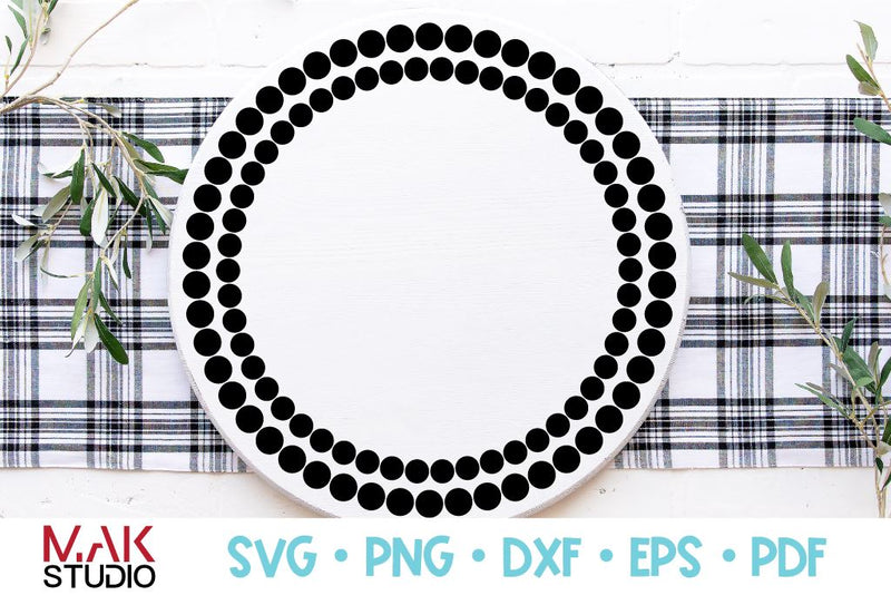 Dotted circle svg, Dotted circle frame svg, Monogram frame svg, Wedding ...