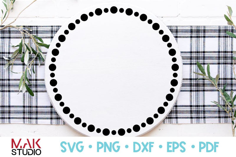 Dotted circle svg, Dotted circle frame svg, Monogram frame svg, Wedding ...