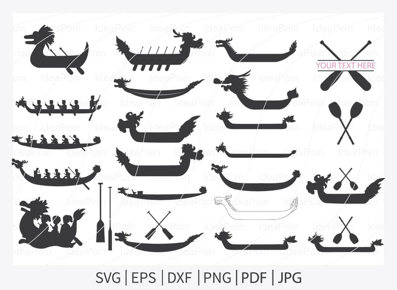 Dragon boat Svg, Dragon boat festival, Dragon boat Racing Silhouetters ...
