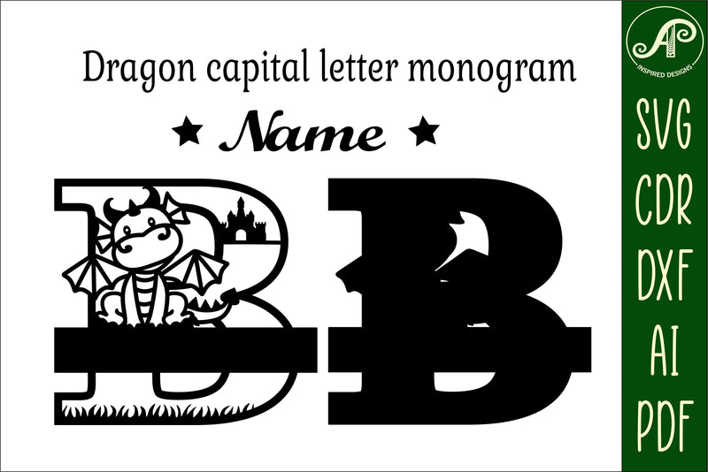 Dragon Capital Monogram Letter B SVG Cut - So Fontsy