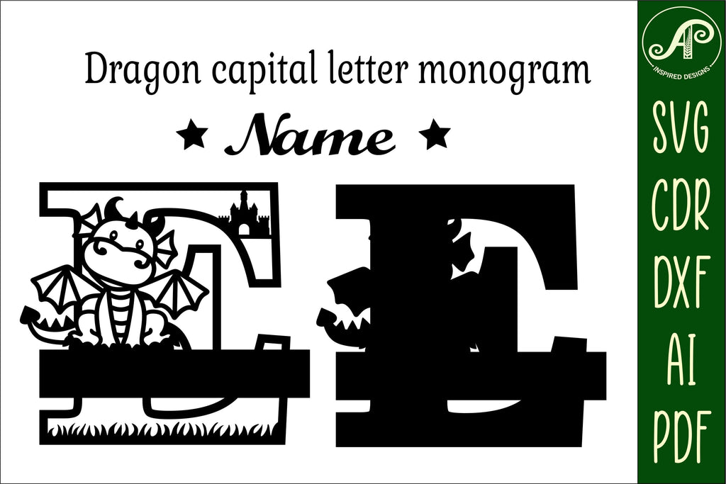 Dragon Capital Monogram Letter E SVG Cut - So Fontsy