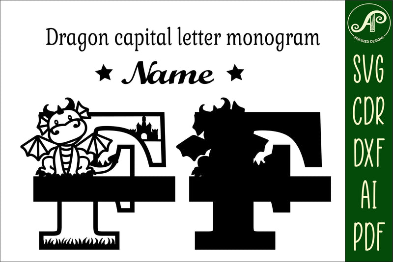 Dragon Capital Monogram Letter F SVG Cut - So Fontsy