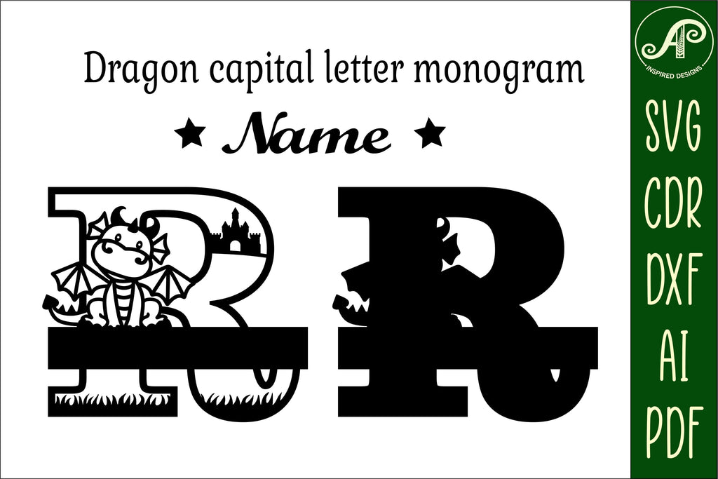 Dragon Capital Monogram Letter R SVG Cut - So Fontsy