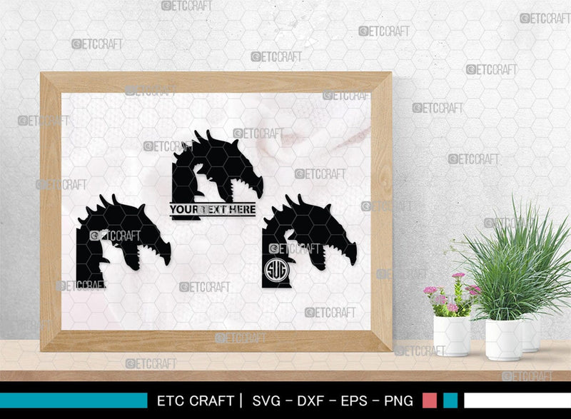 Dragon Monogram, Dragon Silhouette, Dragon SVG, Chinese Dragon Svg ...