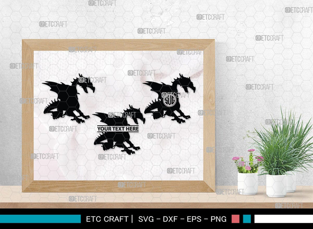 Dragon Monogram, Dragon Silhouette, Dragon SVG, Chinese Dragon Svg ...