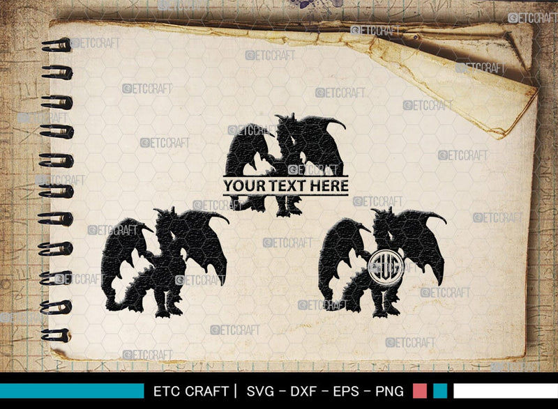 Dragon Monogram, Dragon Silhouette, Dragon SVG, Chinese Dragon Svg ...