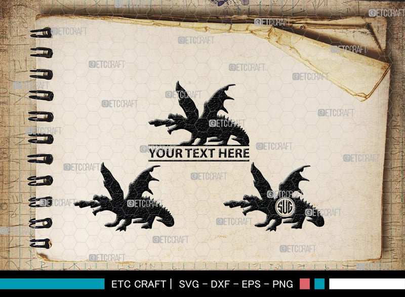 Dragon Monogram, Dragon Silhouette, Dragon SVG, Chinese Dragon Svg ...