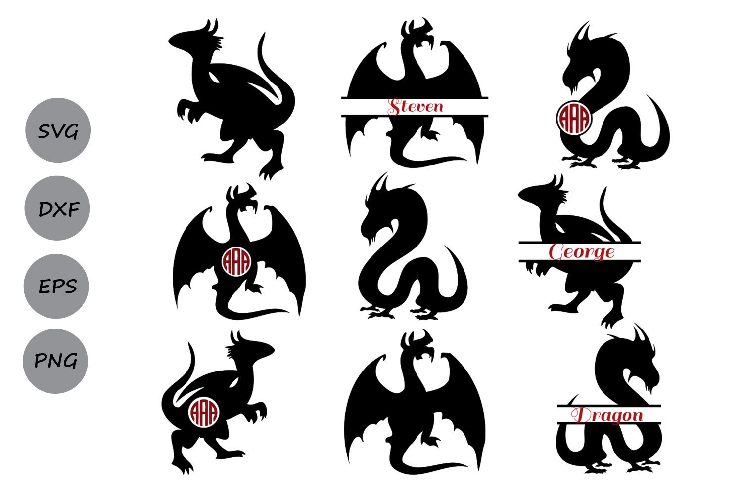 Dragon Monogram| Dragon SVG Cut Files - So Fontsy