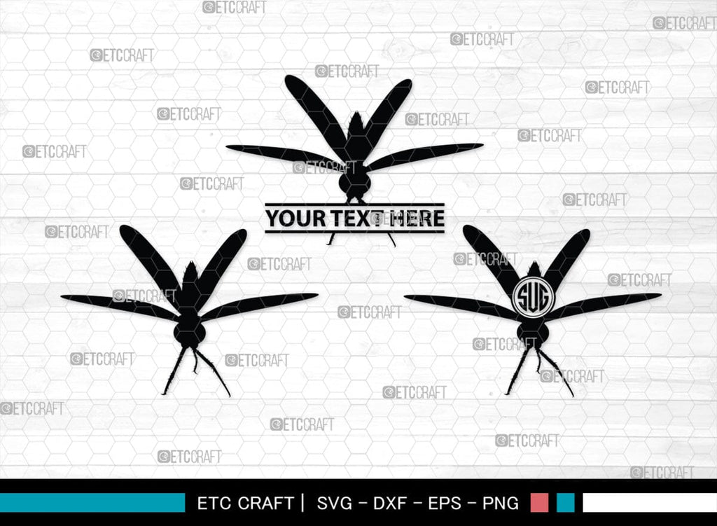 Dragonfly Monogram, Dragonfly Silhouette, Dragonfly SVG, Insect Svg ...