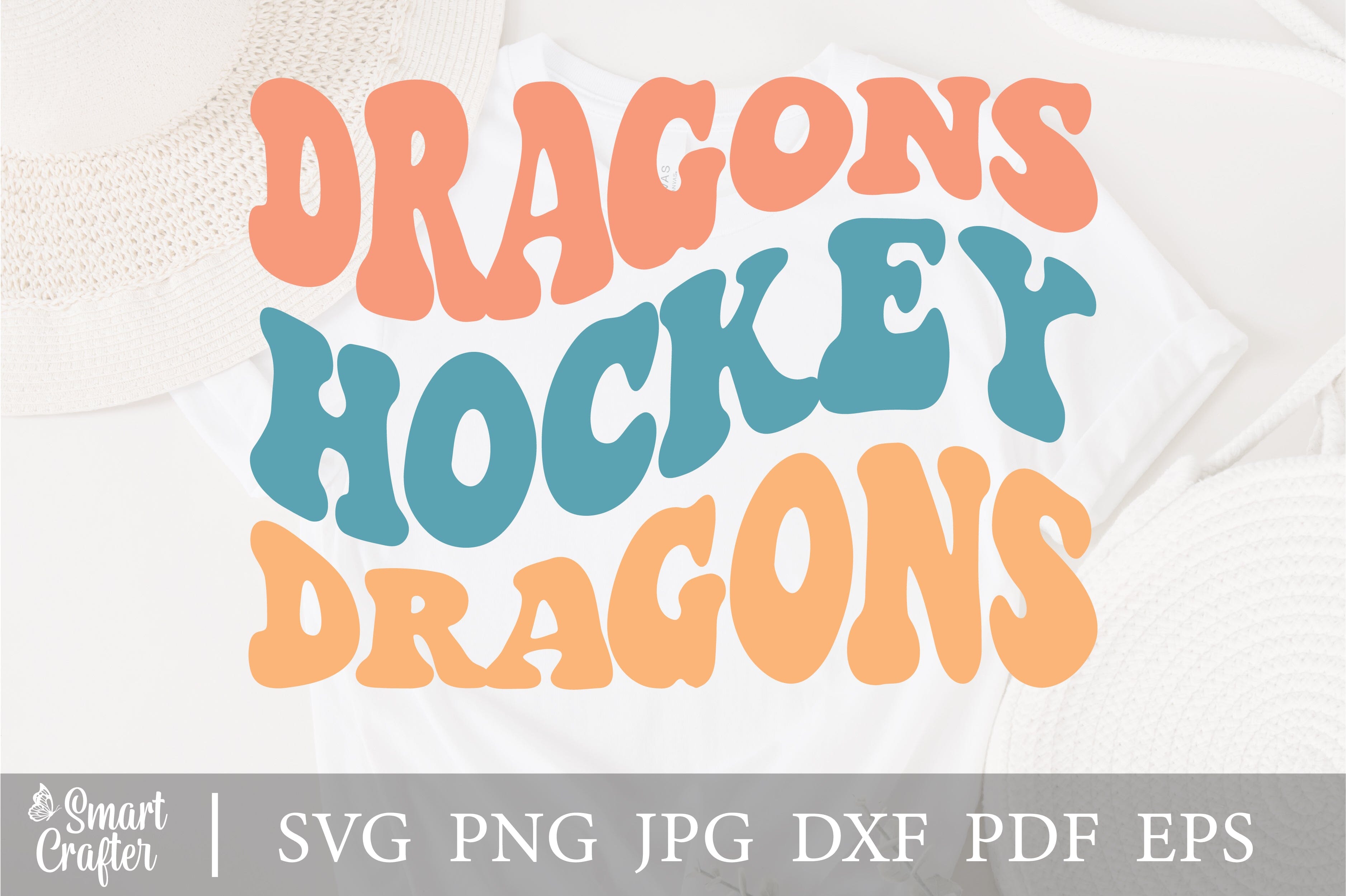 Dragons Hockey svg, Wavy Stacked Svg, Go Dragons Svg, Dragons Team ...