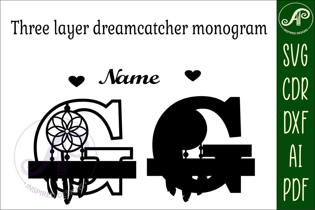 Dreamcatcher monogram letter G SVG cut file - So Fontsy