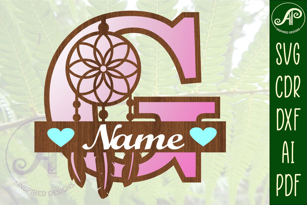 Dreamcatcher monogram letter G SVG cut file - So Fontsy