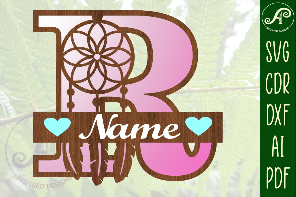 Dreamcatcher monogram letter R SVG cut file - So Fontsy