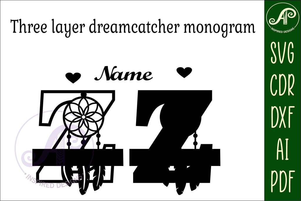 Dreamcatcher monogram letter Z SVG cut file - So Fontsy
