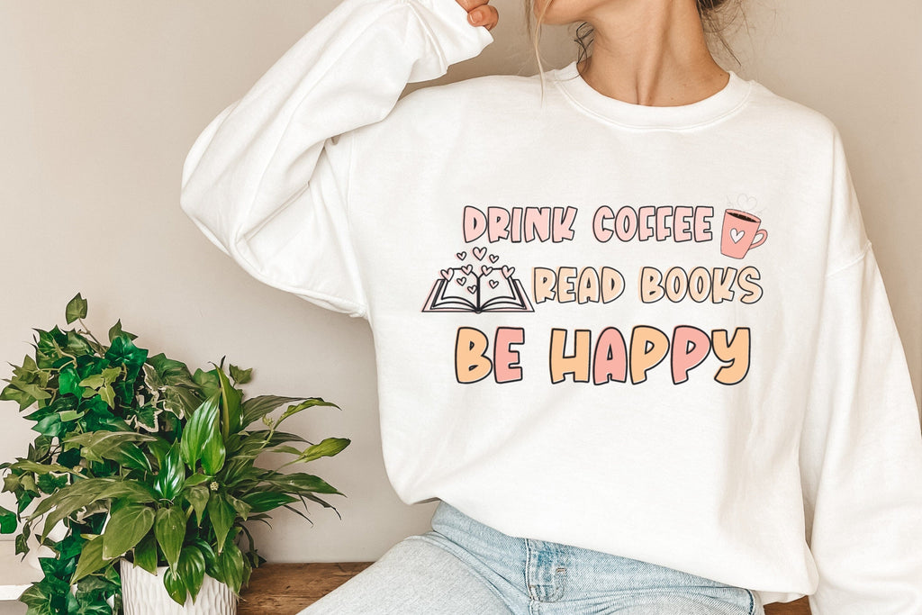 Drink Coffee, Read Books, Be Happy SVG, Book Lover SVG, Teacher SVG ...
