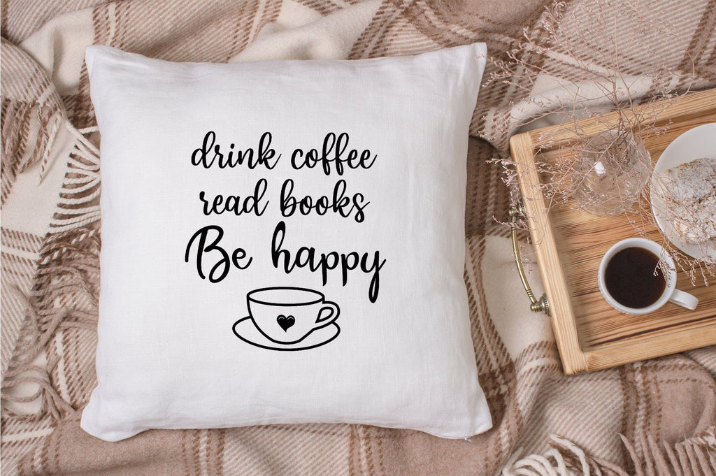 Drink Coffee Read Books SVG Design - So Fontsy