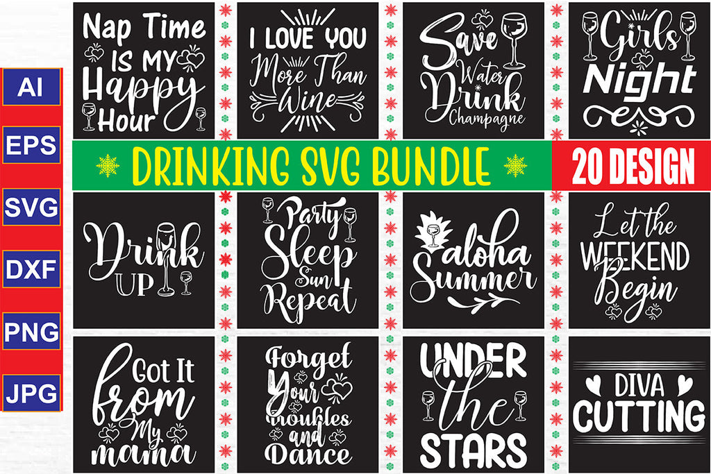 Drinking SVG Bundle - So Fontsy