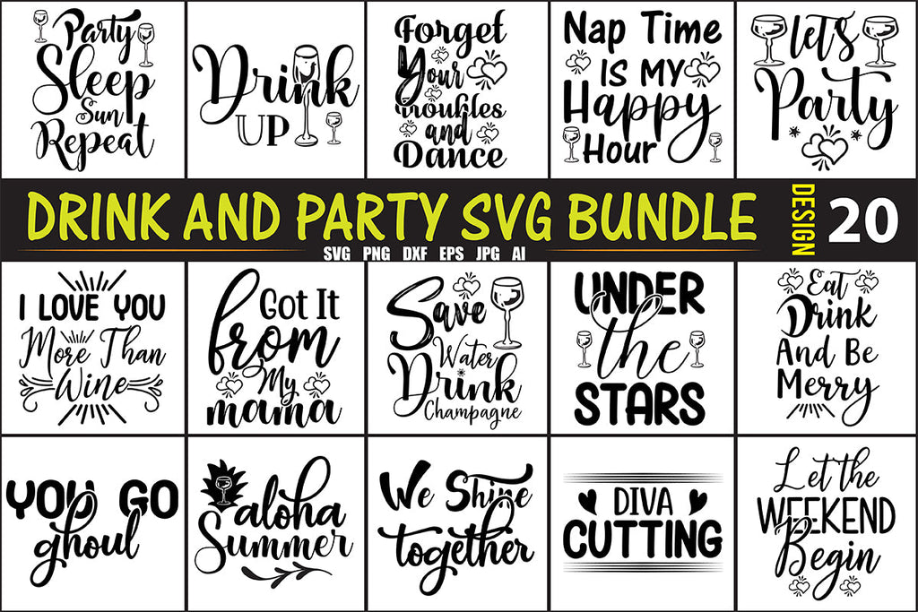 Drinking SVG Bundle - So Fontsy