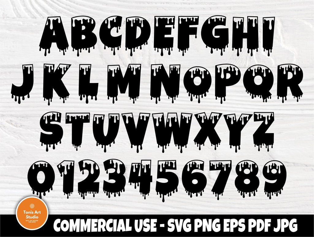 Dripping Font SVG | Dripping Alphabet | Dripping Cut Files | Dripping ...
