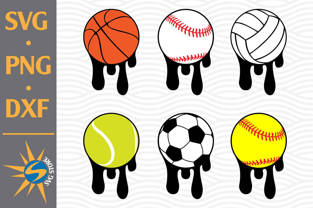 Dripping Sport Ball SVG, PNG, DXF Digital Files Include - So Fontsy