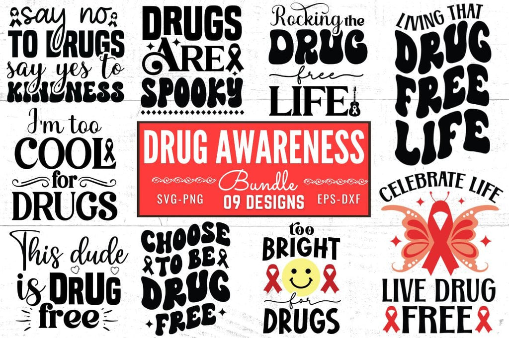 Drug Awareness SVG Bundle - So Fontsy