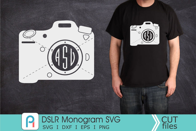 DSLR Monogram Svg, DSLR Svg, Camera Svg, Camera Monogram Svg - So Fontsy