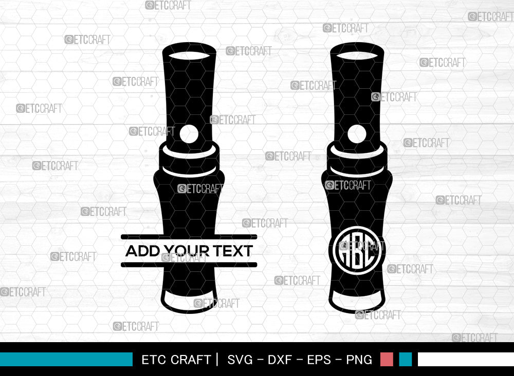 Duck Call Monogram SVG, Duck Call SVG, Duck Whistle Svg, Split Monogram ...