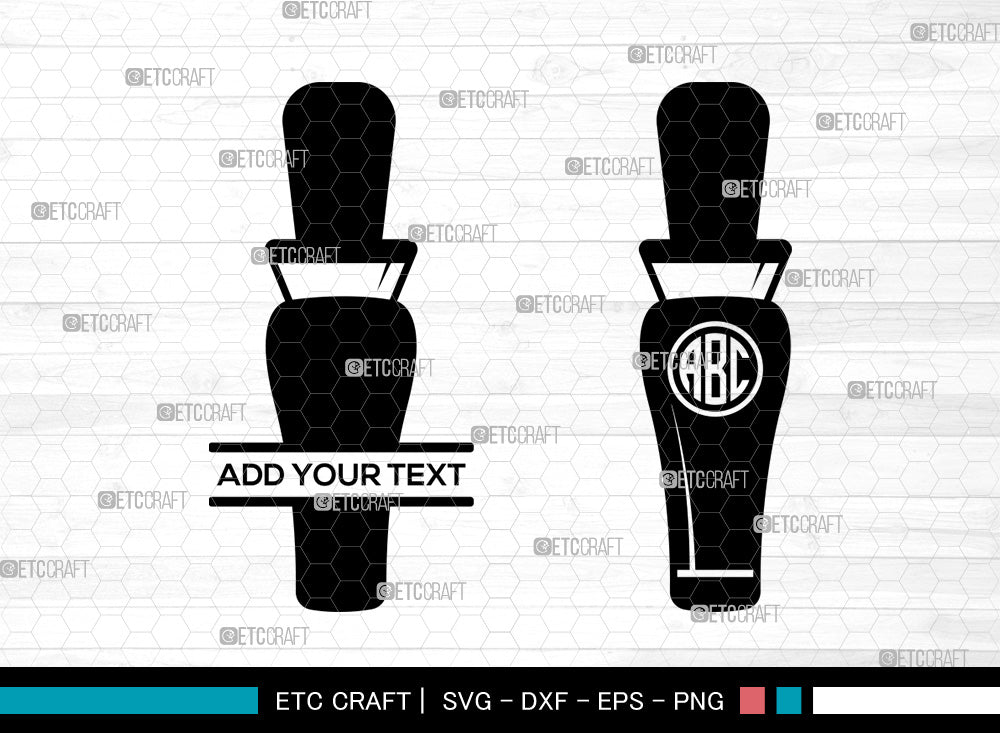 Duck Call Monogram SVG, Duck Call SVG, Duck Whistle Svg, Split Monogram ...