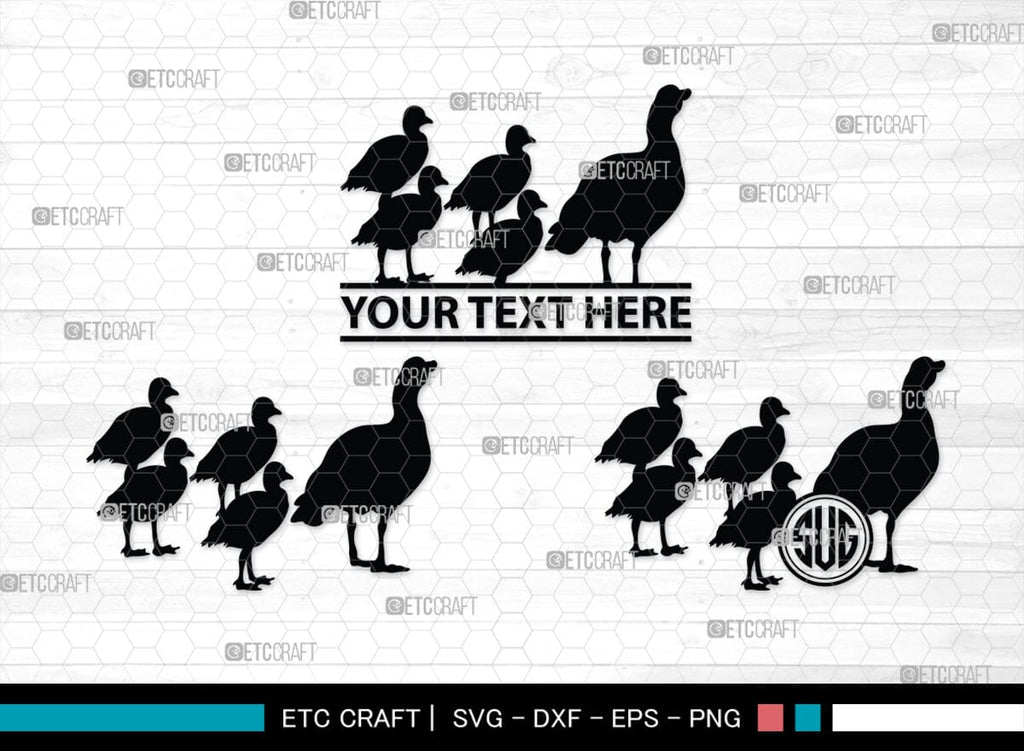 Duck Family Monogram, Duck Family Silhouette, Duck Family SVG, Duck Svg ...