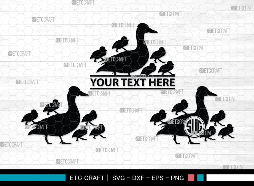 Duck Family Monogram, Duck Family Silhouette, Duck Family SVG, Duck Svg ...