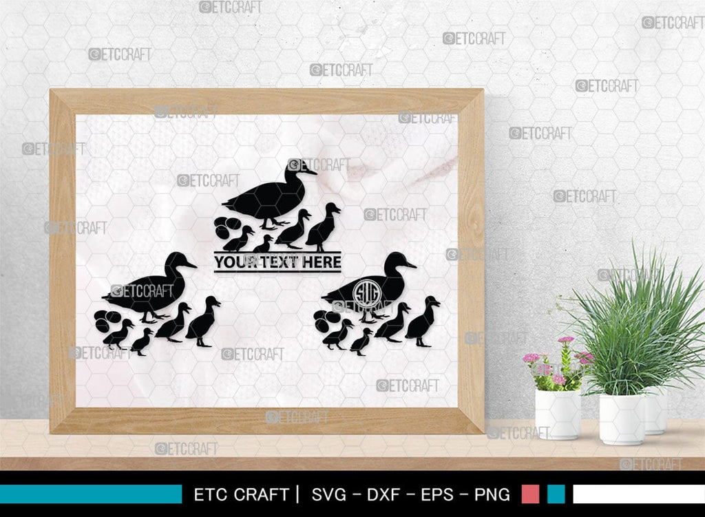 Duck Family Monogram, Duck Family Silhouette, Duck Family SVG, Duck Svg ...