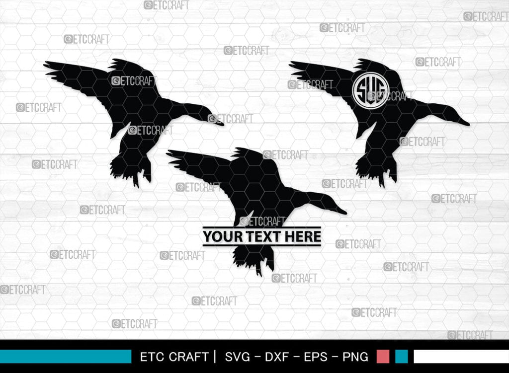 Duck Monogram, Duck Silhouette, Duck SVG, Flying Duck Svg, Hunting Svg ...