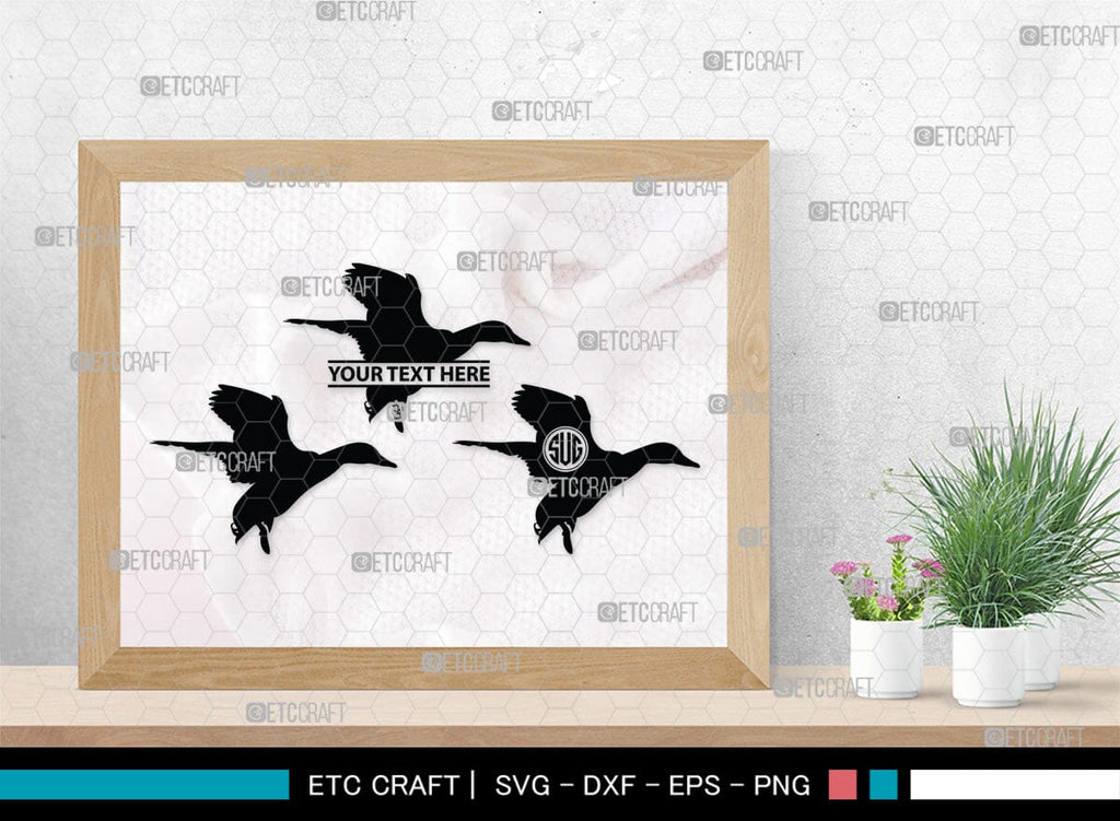 Duck Monogram, Duck Silhouette, Duck SVG, Flying Duck Svg, Hunting Svg ...