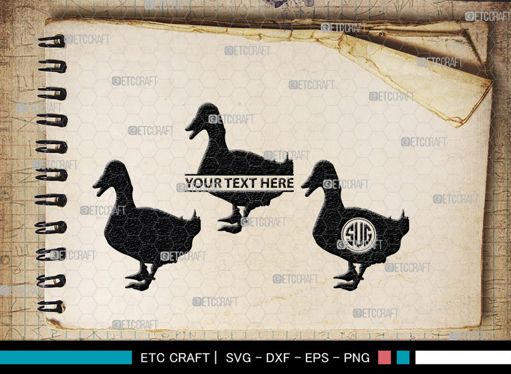 Duck Monogram, Duck Silhouette, Duck SVG, Flying Duck Svg, Hunting Svg ...